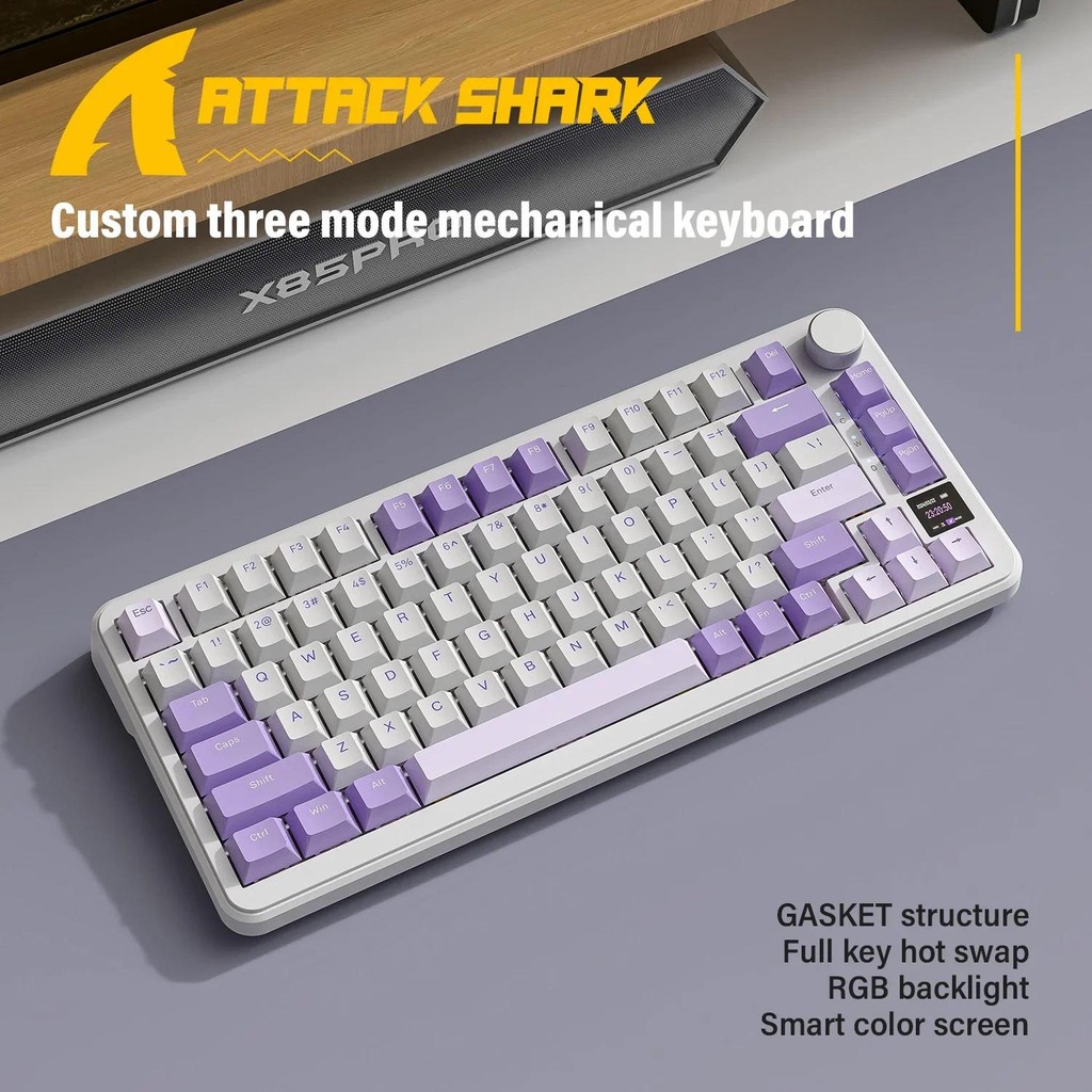 Jual Attack Shark X85PRO Alloy Knob Mechanical Keyboard ,Smart Colour ...
