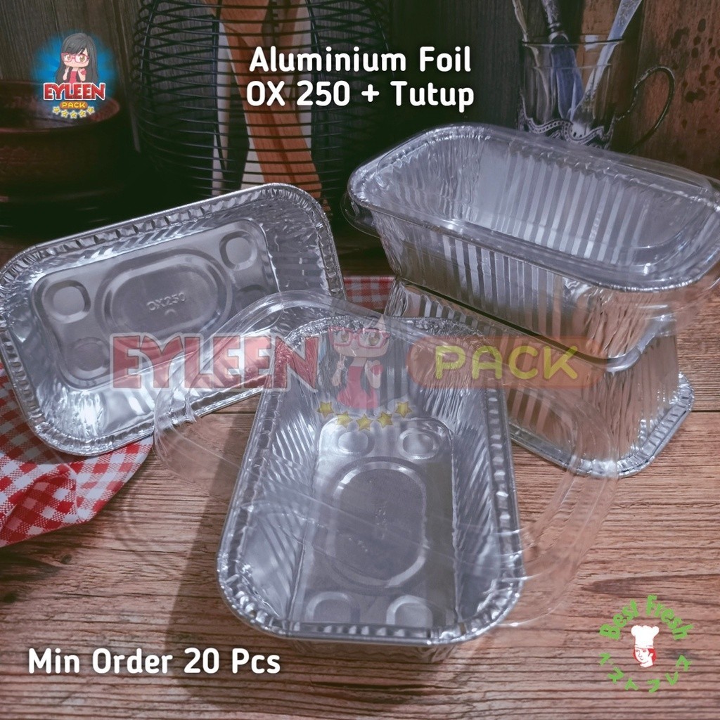 Jual [20PCS] Aluminium Foil Tray OX250 / OX 250 + Tutup | Shopee Indonesia