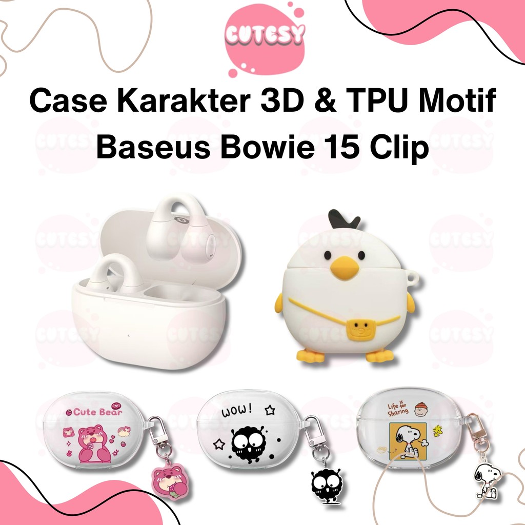 Jual Case Baseus Bowie 15 Clip 3D Kartun Lucu Casing Earphone TWS ...
