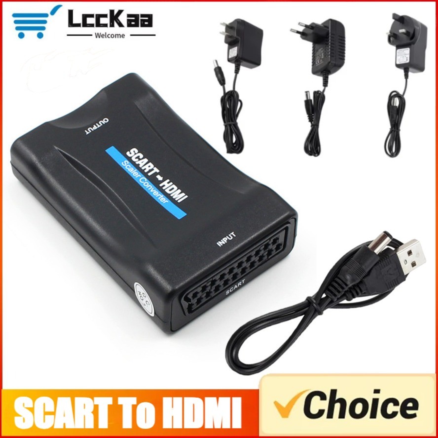Jual SCART To HDMI-compatible 1080P Video Audio Upscale Converter ...