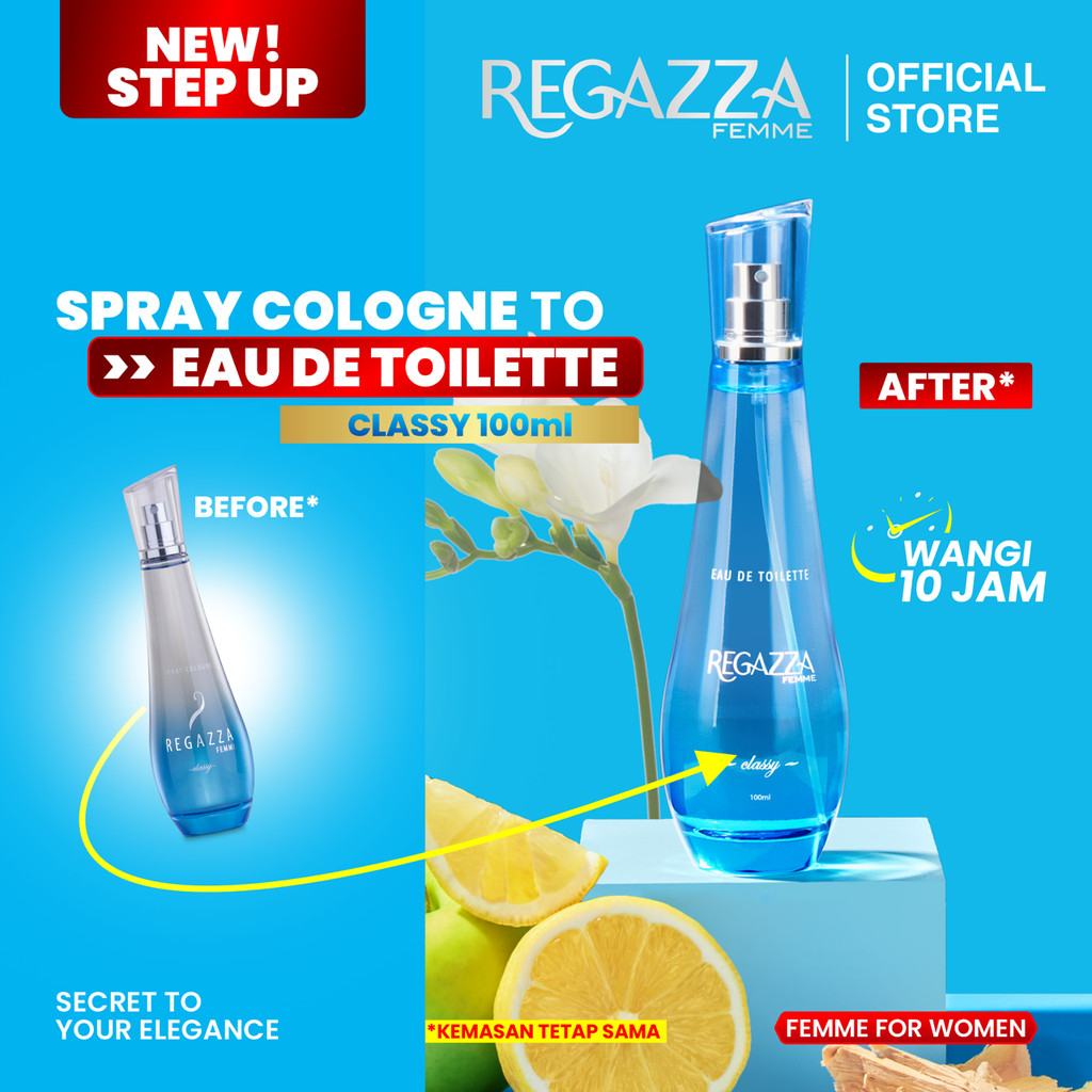 Jual Regazza Spray Cologne Classy (Blue, 100ml) | Shopee Indonesia