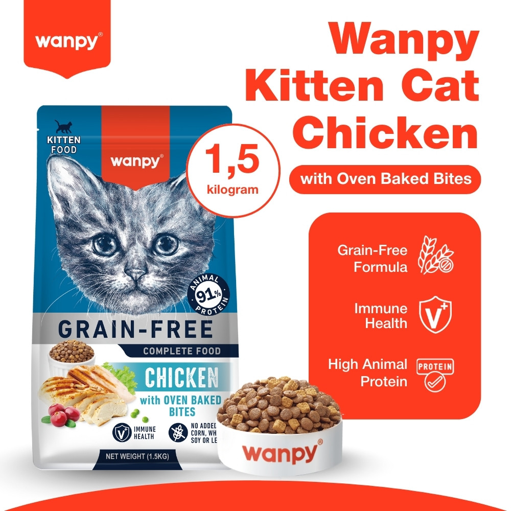 Jual Wanpy Cat Food Makanan Kucing Kering Grain Free Kitten Chicken 1 ...