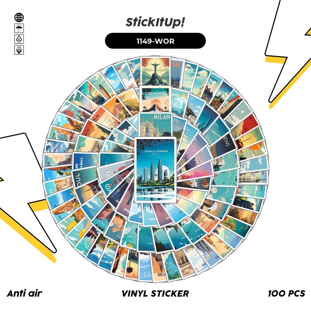 Jual COD 100 Pcs Stiker Pack World Famous V2 Lucu Aesthetic Vynil ...