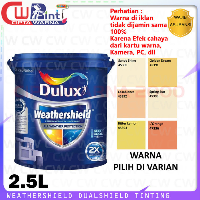 Jual Dulux Weathershield DS Tinting Cat Dinding Tembok Eksterior Yellow ...