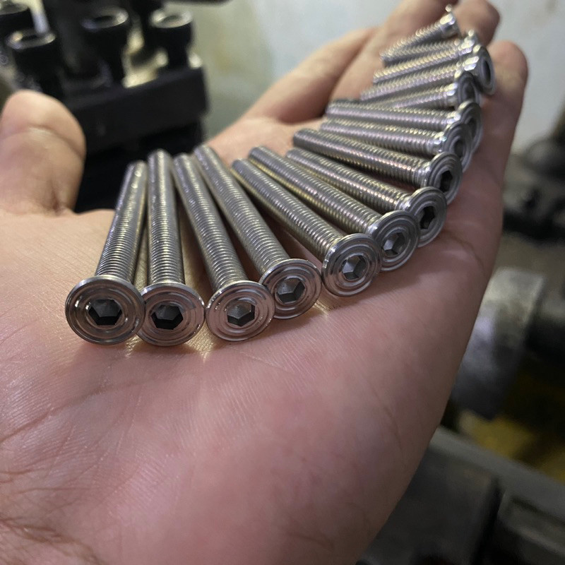 Jual [promo] baut L m8 / baut 12 / drat 12 probolt slim stainless handmate panjang 2cm sampai ...