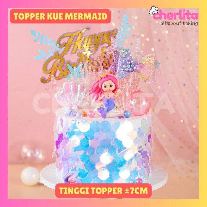 Jual Topper Cake Mermaid Putri Duyung Hiasan Kue Ulang Tahun Cantik Anak Perempuan | Shopee ...
