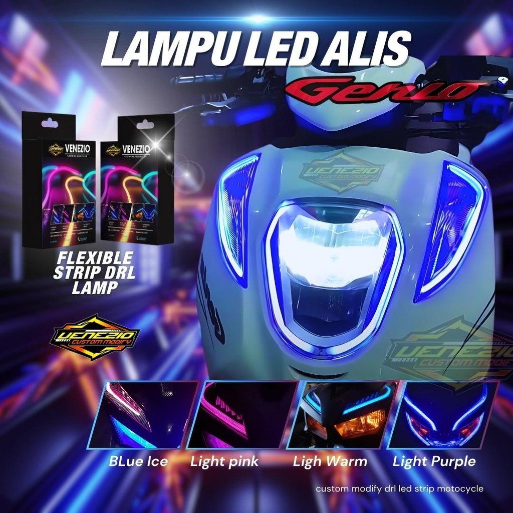 Jual LAMPU ALIS DRL LED GENIO KANAN KIRI BONUS AKSESORIS MOTOR LAMPU ...
