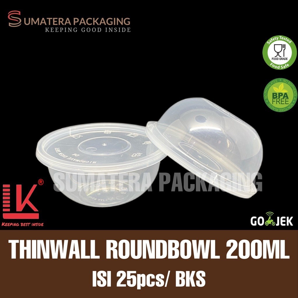 Jual Thinwall 200ml Round bowl LK Bulat Dessert Salad Buah Puding Medan ...