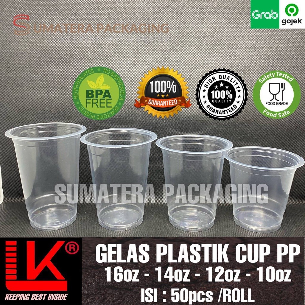 Jual Gelas plastik PP cup 10oz 12oz 14oz 16oz 22oz LK popes popice pop ice | Shopee Indonesia