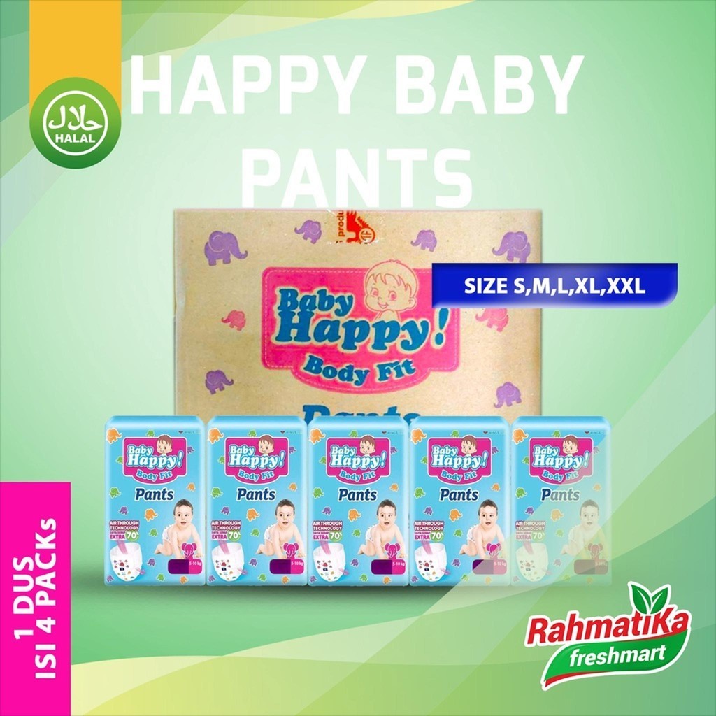 Jual Baby Happy Pants Popok Bayi 1 Dus/Karton (Isi 4 Packs) | Shopee ...
