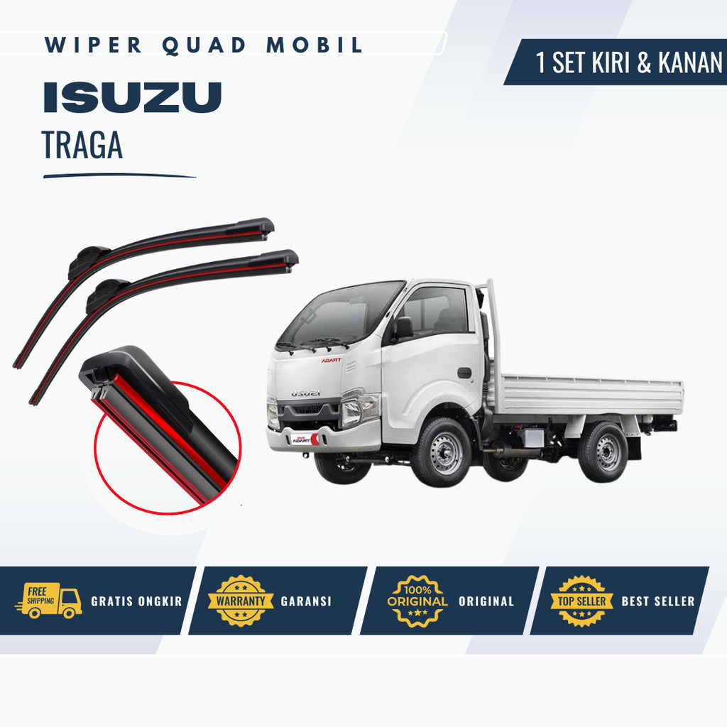 Jual Wiper Quad 4 Karet Isuzu Traga Frameless Model Karet Quad Blade 1 ...