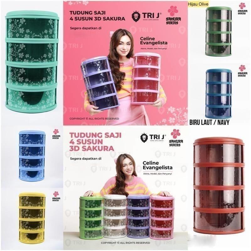 Jual Tudung Saji Rak Penyimpanan Makanan Tingkat 4 Susun Tutup Food ...
