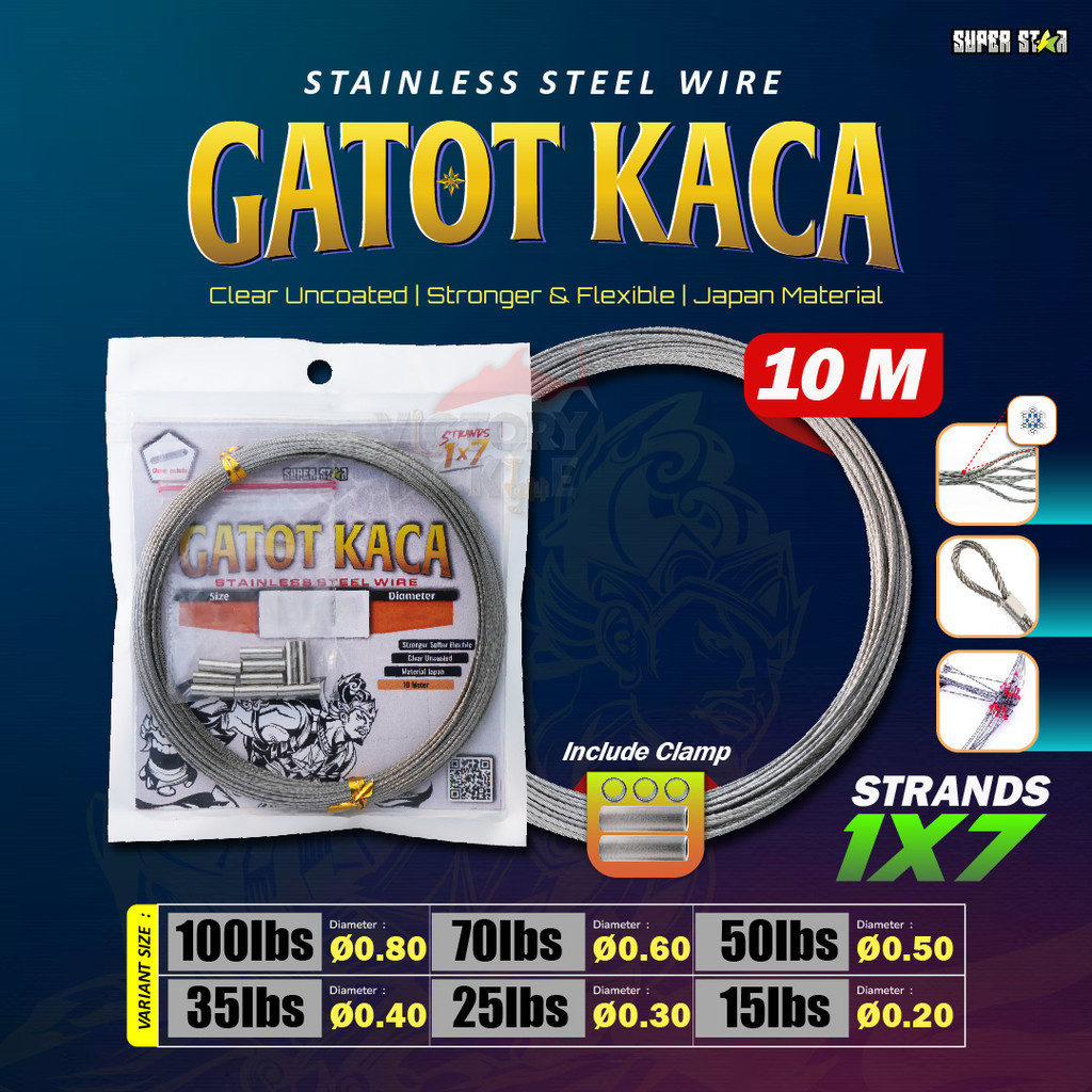 Jual SENAR KAWAT NEKLIN GATOTKACA STAINLESS STEEL WIRE 10M UNCOATED ...