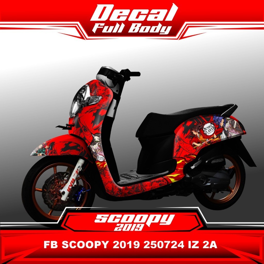 Jual Stiker Sticker Decal Motor HONDA SCOOPY 2019 Full Body Merah Ungu ...