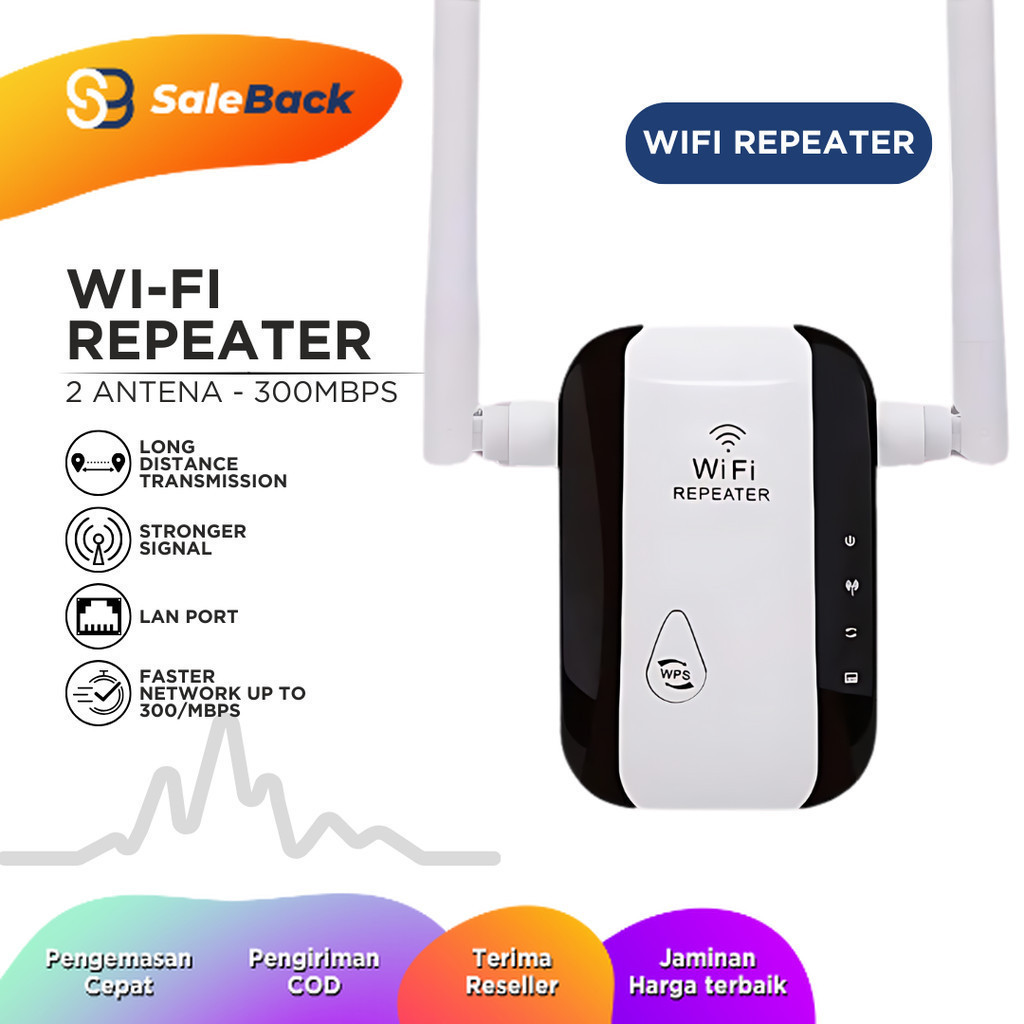 Jual Wi Fi Repeater Wireless Extender Range 2 Antena 300 Mbps LAN Port Penguat Signal | Shopee ...