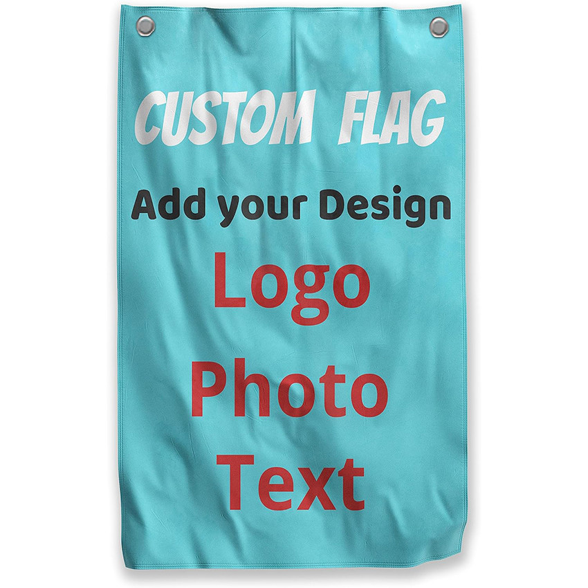 Jual Custom Vertical Flag 3x5FT Banner-Personalize Single printing Your Own Logo Image Text ...