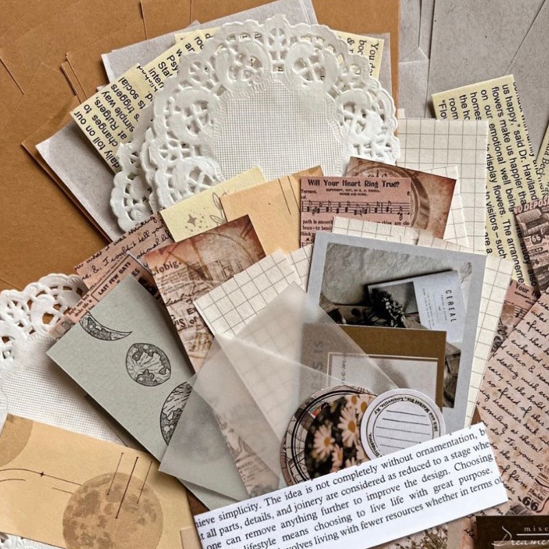 Jual Journamm.id 46pcs JOURNAL KIT SCRAPBOOK VINTAGE jurnal kit bujo ...