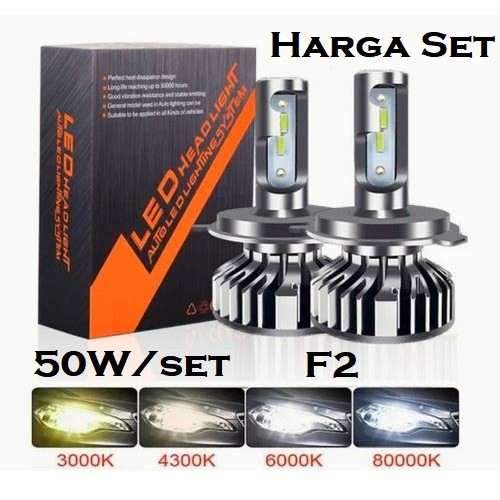 Jual Lampu LED H4 H11 HB3 9005 60W 50W tipe T6 F2 csp 3570 mobil ...