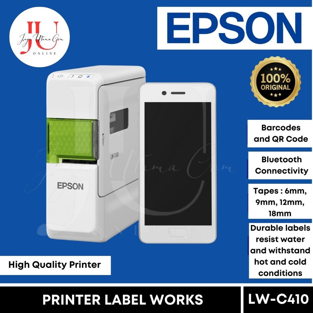 Jual Portable Label Printer Epson LW-C410 Bluetooth Barcode Sticker iOS ...