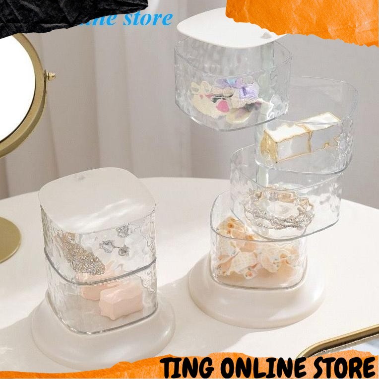 Jual (TOS) Rak Penyimpanan 360 Derajat Mini Rak Susun Akrilik Pattern ...