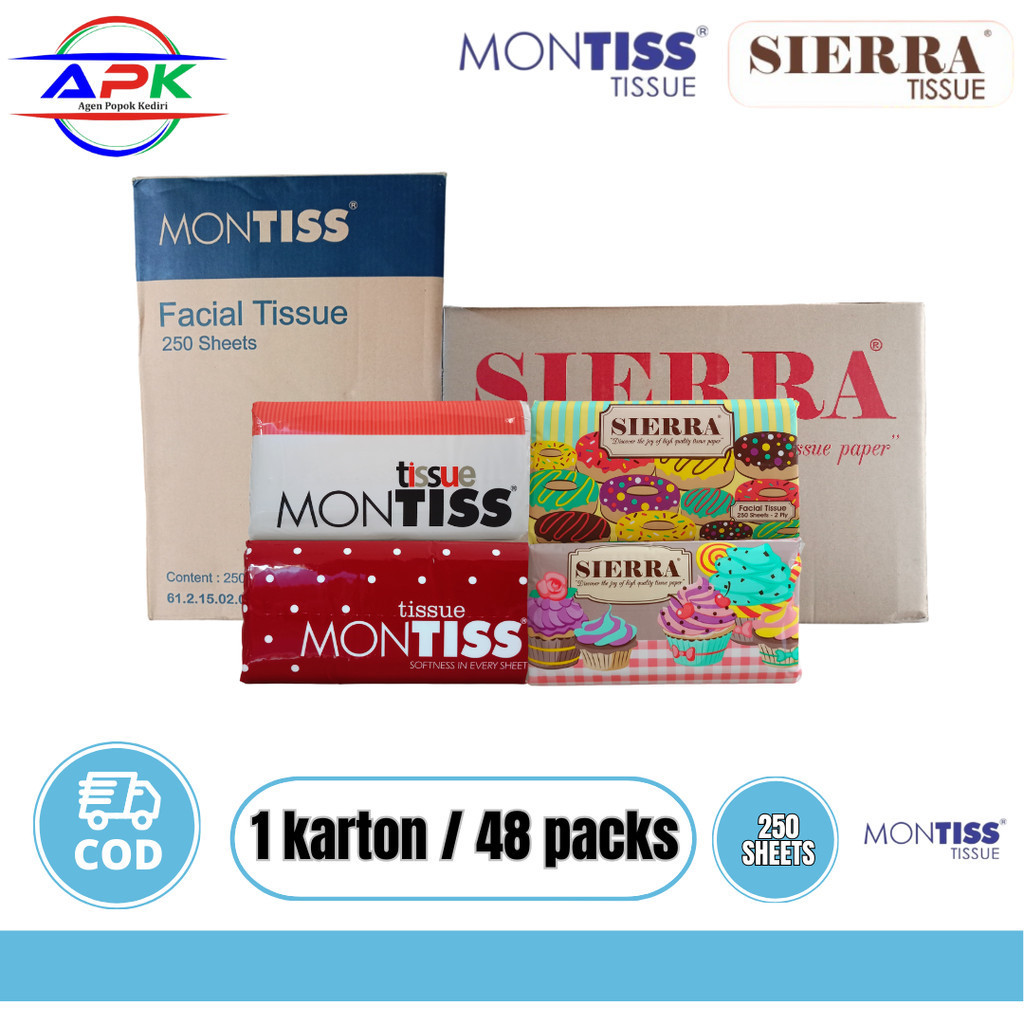 Jual Montiss & Sierra Facial Tissue - Tisu Wajah Montiss 250 Sheets ...