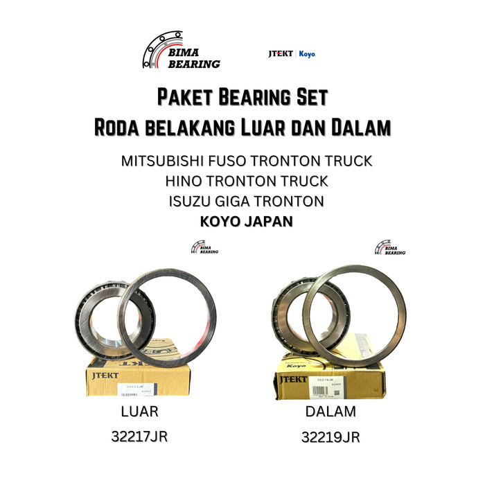 Jual Paket Bearing Set Roda Belakang Luar Dalam Fuso Hino Giga Truk ...