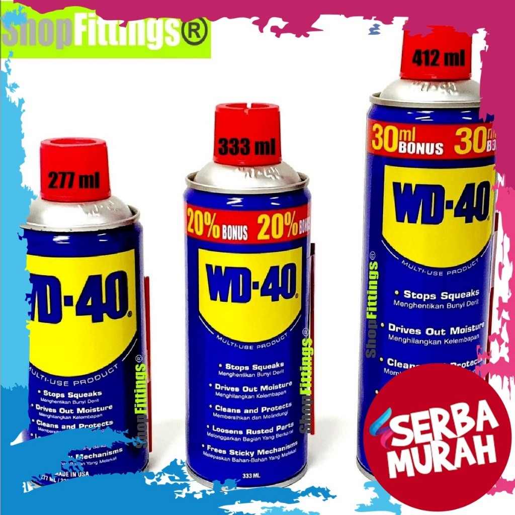 Jual WD40 WD 40 Oil Oli Pelumas Pembersih 191ml 333ml 412ml | Shopee Indonesia