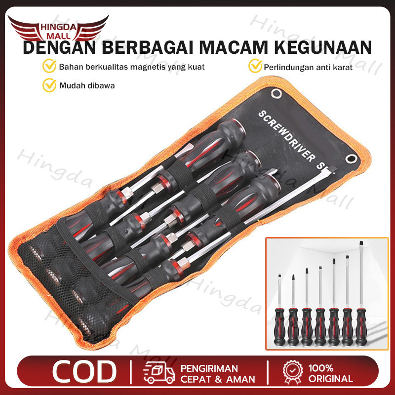 Jual Set 7 Obeng Ketok Dengan Obeng Berbentuk Salib Obeng Plus Minus ...