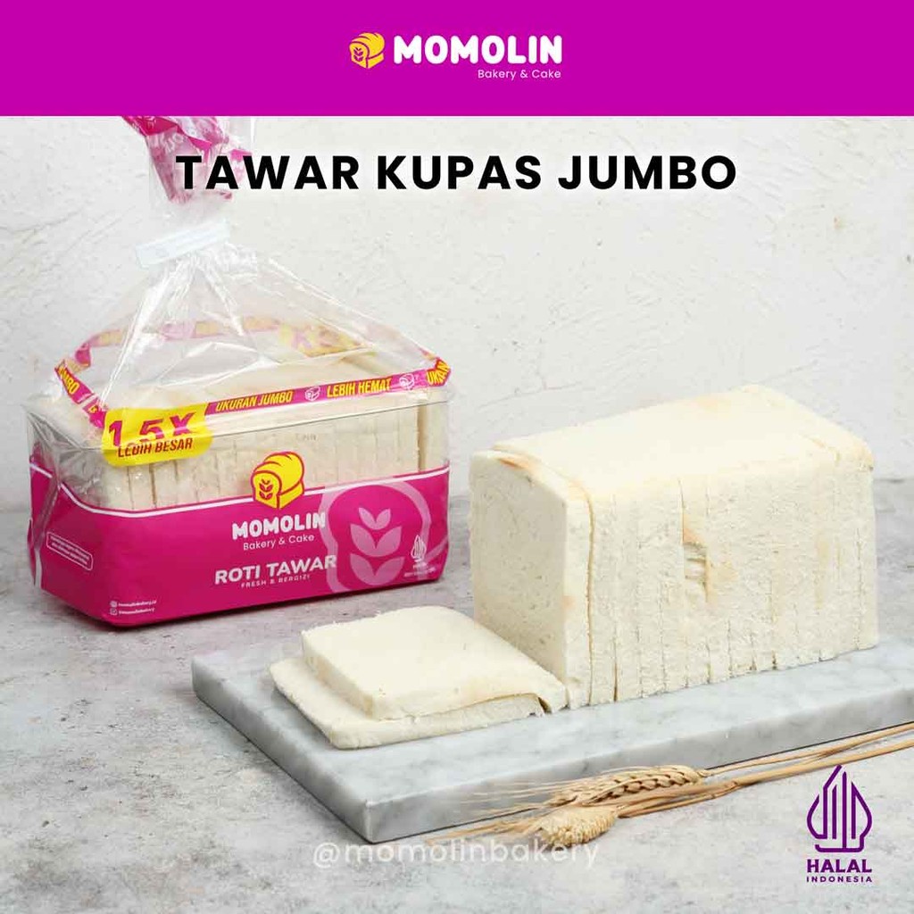 Jual Momolin Bakery Tawar Kupas Jumbo - Roti Sarapan - Roti Tawar ...