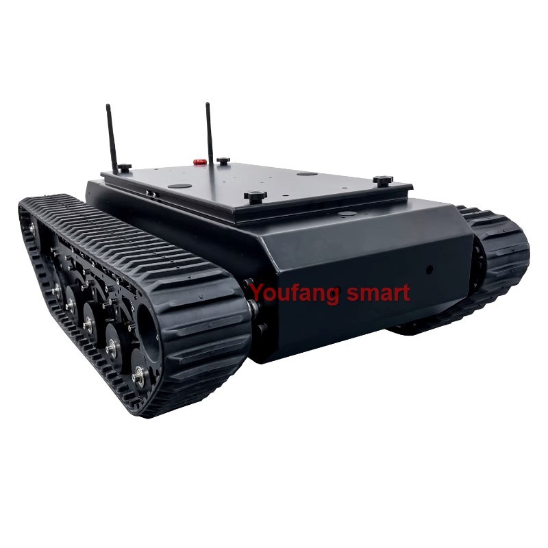 Jual 50kg Load TR500 RC Tank Rubber Tracked Chassis DC Motor Carbon ...