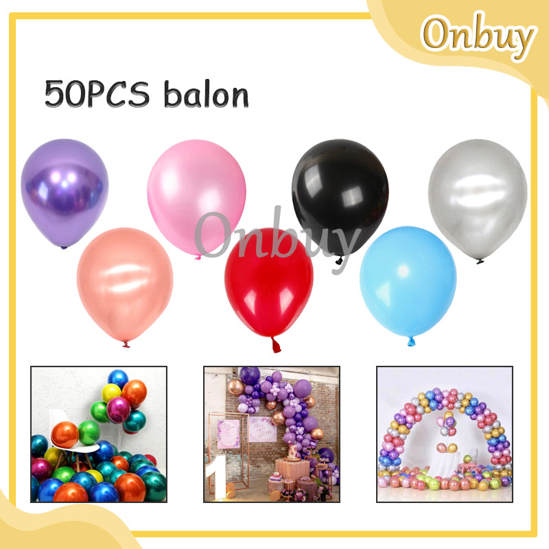 Jual Balon Latex Metalik 1 Pack Isi 50PCS Balon Per Pack | Shopee Indonesia