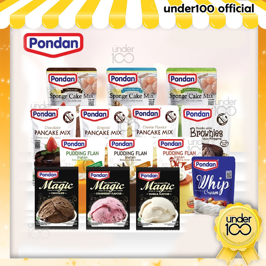 Jual UNDER100 PONDAN Sponge Cake Mix | Pancake Mix | Brownies Kukus ...