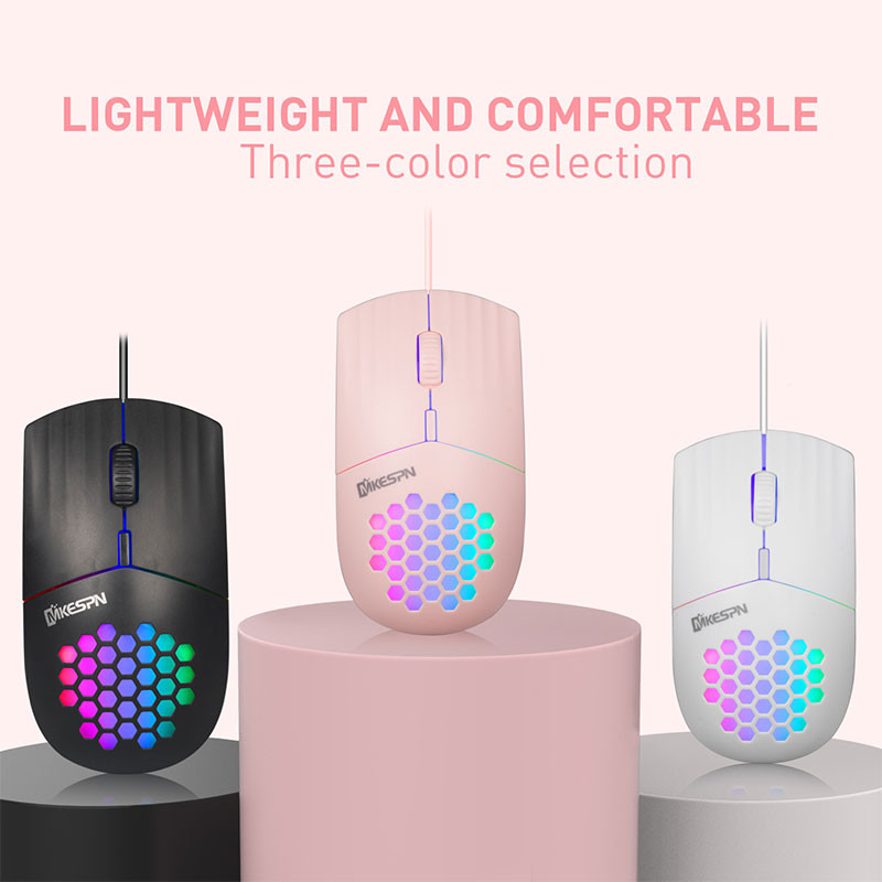 Jual 1600 DPI RGB Backlit Honeycomb Shell Mouse Wired RGB Gaming Mouse ...