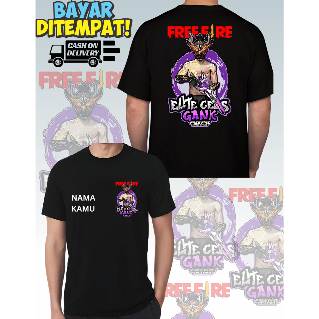 Jual FREE FIRE -Kaos Baju Elite Cees Gank Evo Sg Dua Juta Free Fire ...