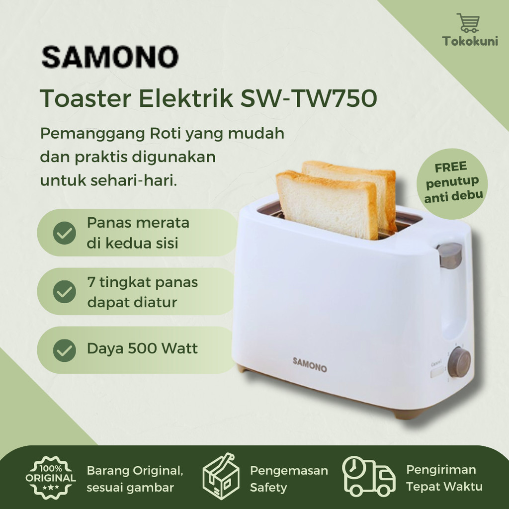 Jual Samono 500W Toaster Pemanggang Roti Listrik Bread Toaster 7 ...