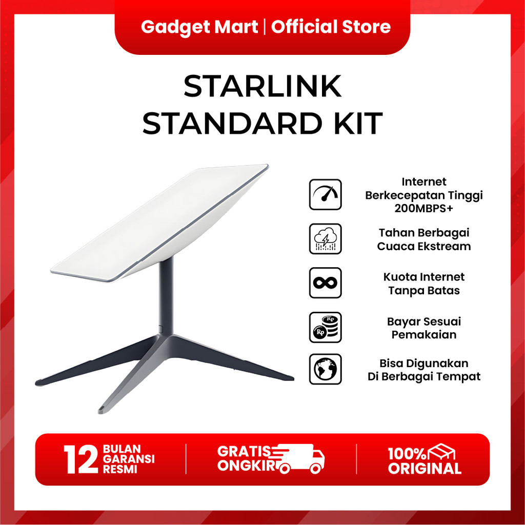Jual STARLINK Standard Internet Kit Satellite Antenna & WiFi Router Kit ...