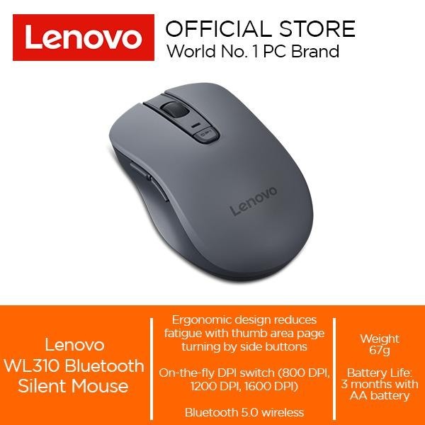 Jual Lenovo WL310 Bluetooth Silent Mouse | Shopee Indonesia