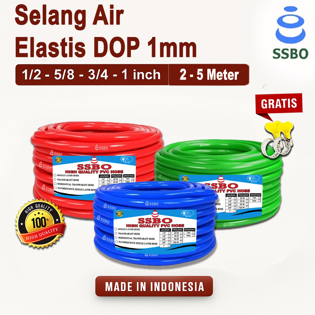 Jual SSBO Selang Air Elastis Dop 1/2 5/8 3/4 inch Permeter Anti Bocor Kuat Selang Cuci Motor ...