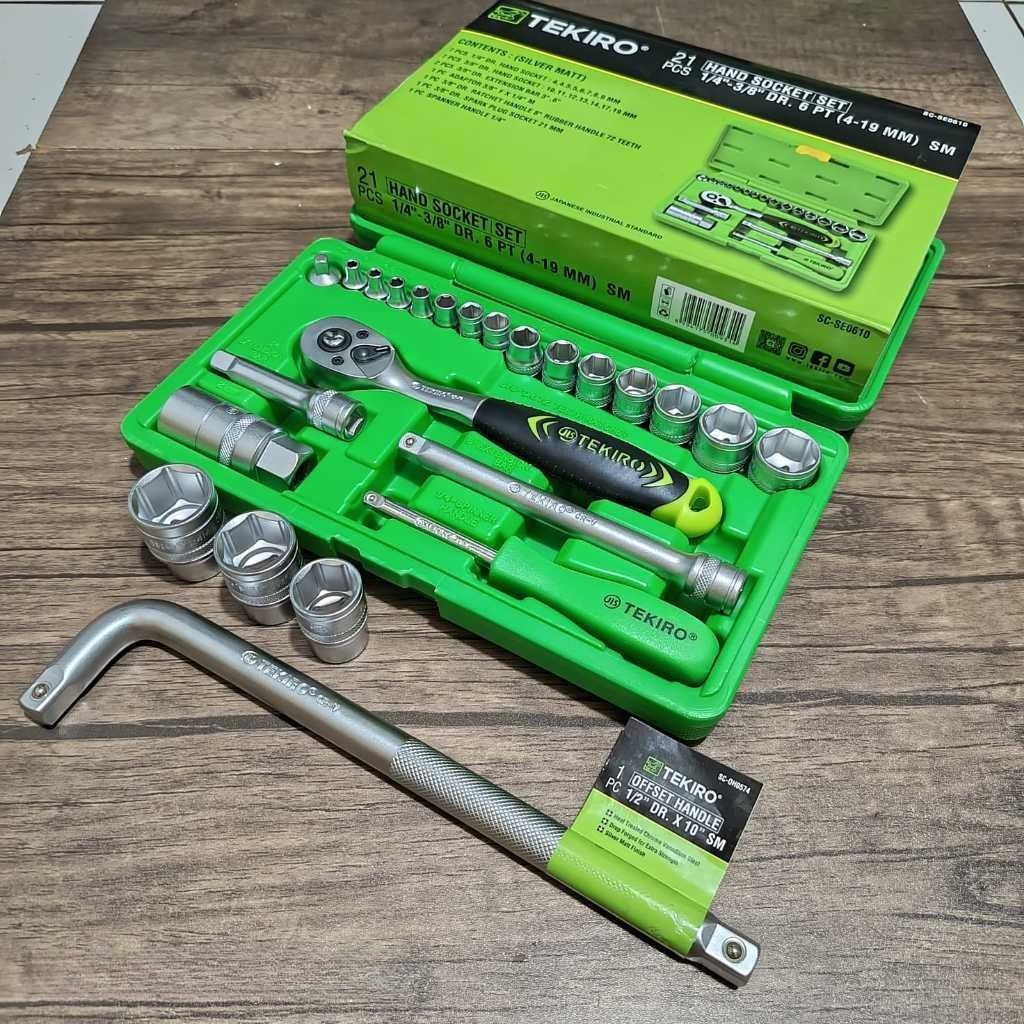 Jual Kunci Shock Sock 24 Pcs Toolkit Tekiro 1 Set Lengkap + Gagang Sok L 1/2 Inch Handle Sok ...