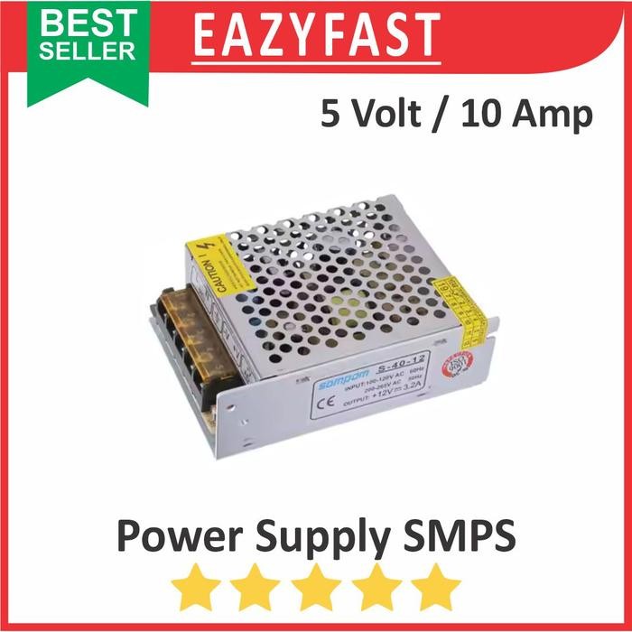Jual PSU SMPS DC 5V 10A Power Supply Switching 5 V Volt 10 A Ampere Adaptor Trafo Jaring ...