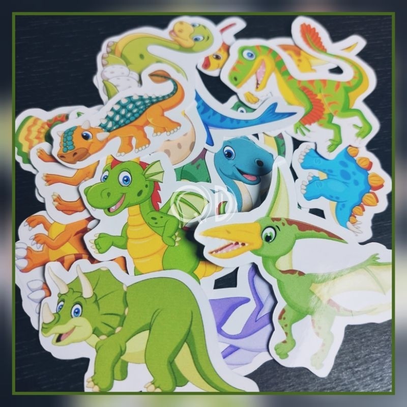 Jual STIKER DINOSAURUS CHIBI STICKER GLOSSY STIKER DINO CUTE ISI 16 PCS ...