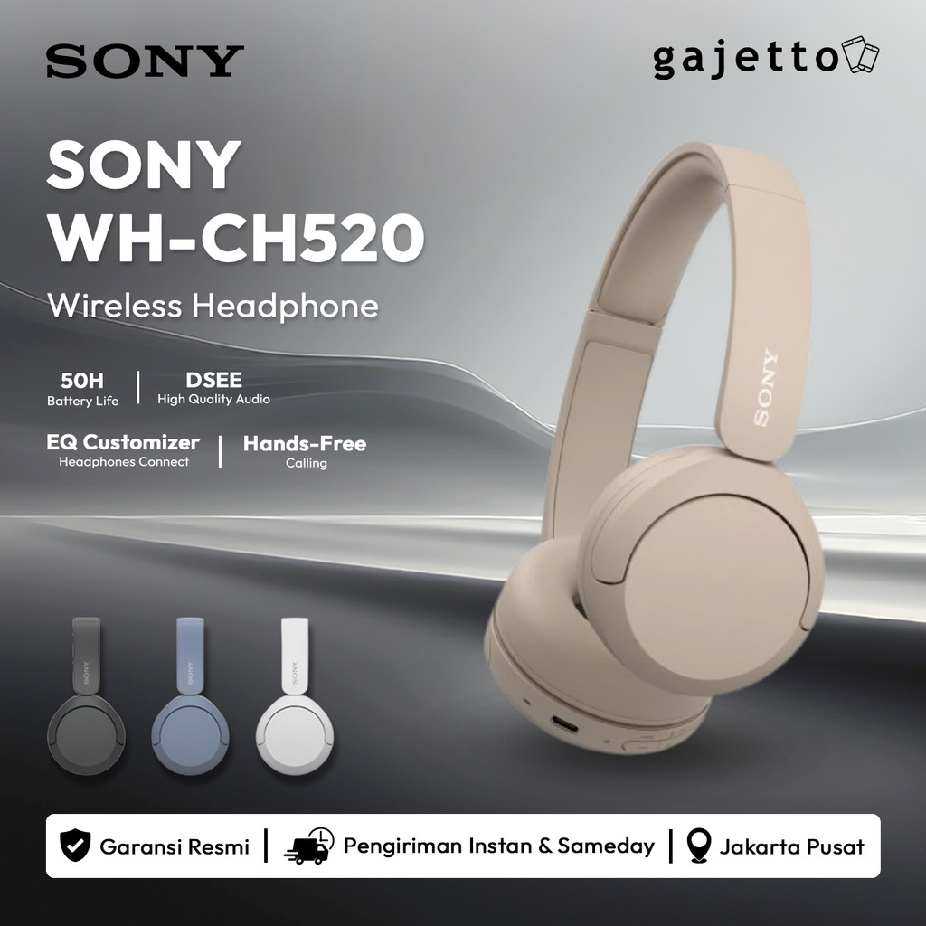 Jual SONY WH-CH520 On Ear Wireless Headphone / CH520 / CH-520 | Shopee Indonesia