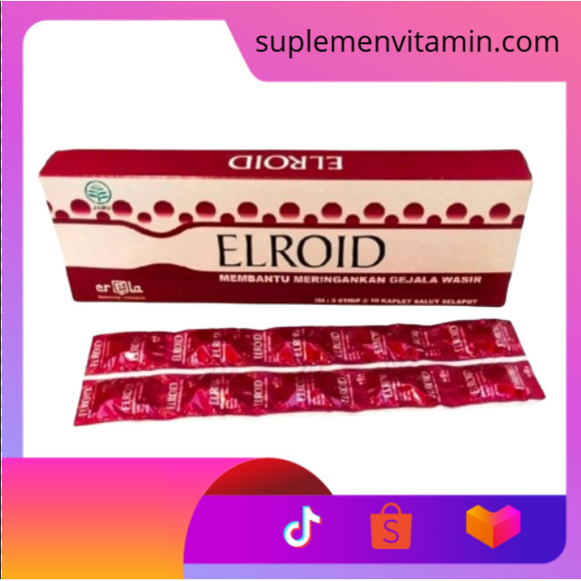 Jual Elroid Obat Wasir Original Erela - Box isi 30 Kaplet | Shopee ...