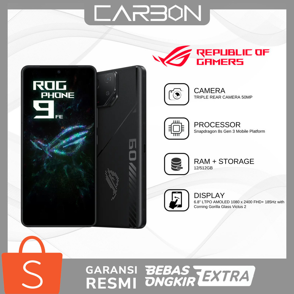 Jual [NEW] ASUS ROG Phone 9 FE 12/256 dan 12/512 Qualcomm Snapdragon 8 ...