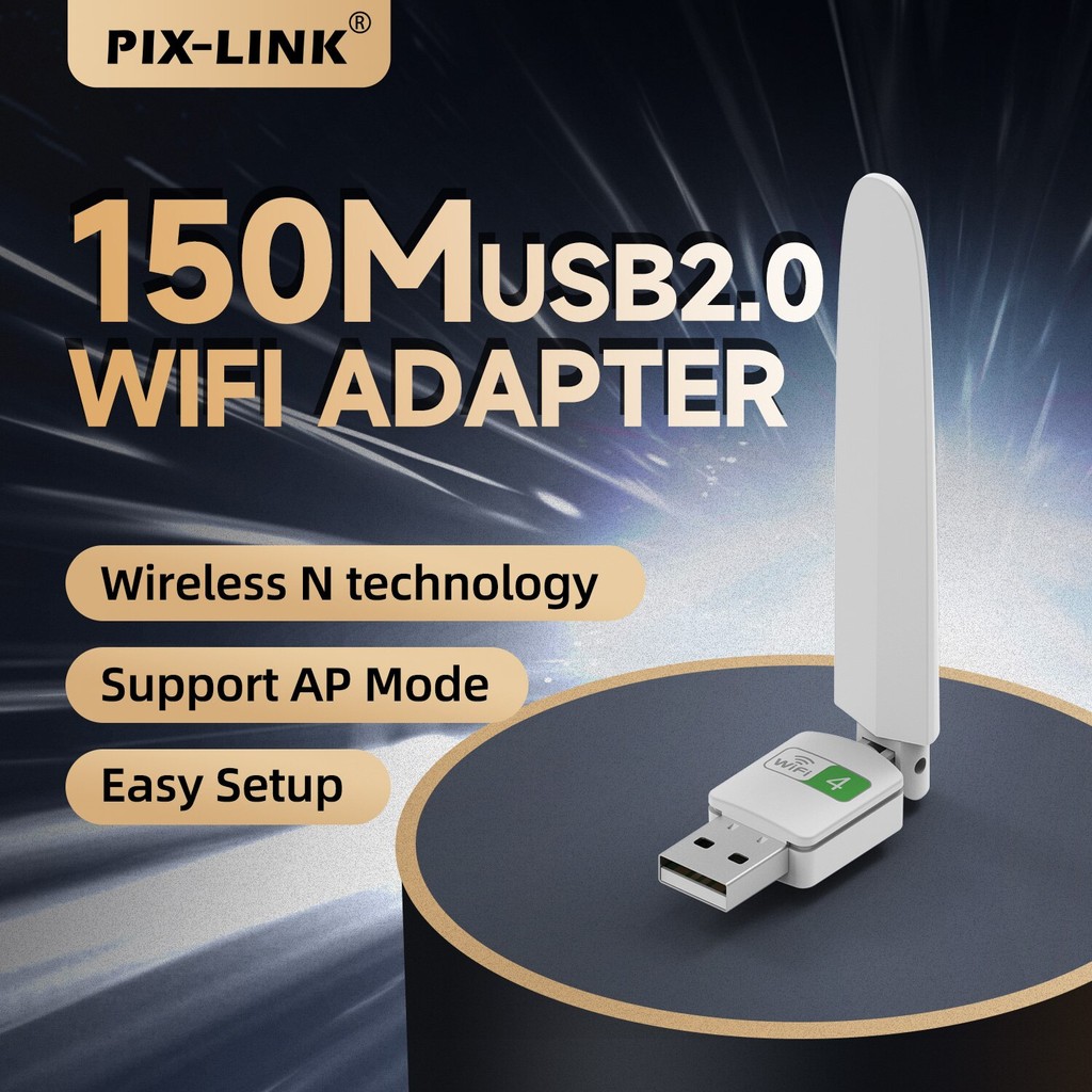 Jual PIX-LINK UW10S 150Mbps Network Card Chipset RTL8188 WiFi Dongle ...