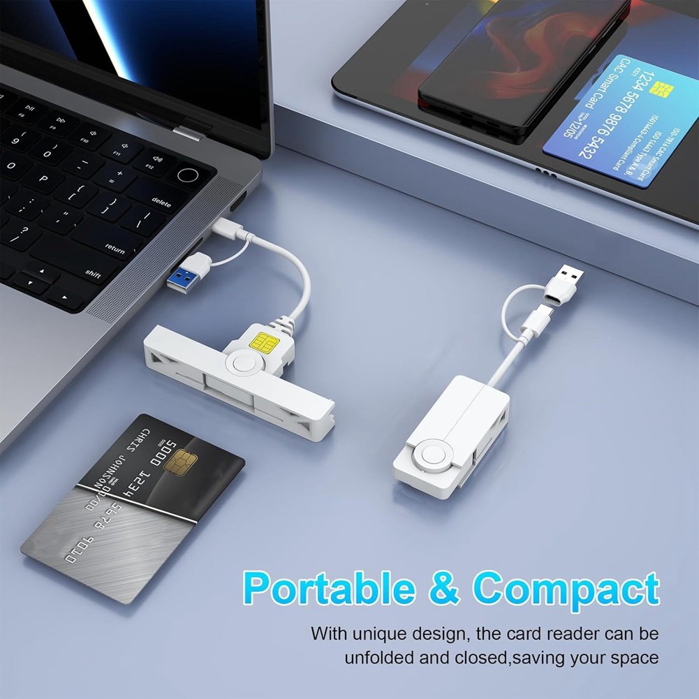 Jual PHILE-Smart CAC Card Reader USB A Type-C USB Common Access ...