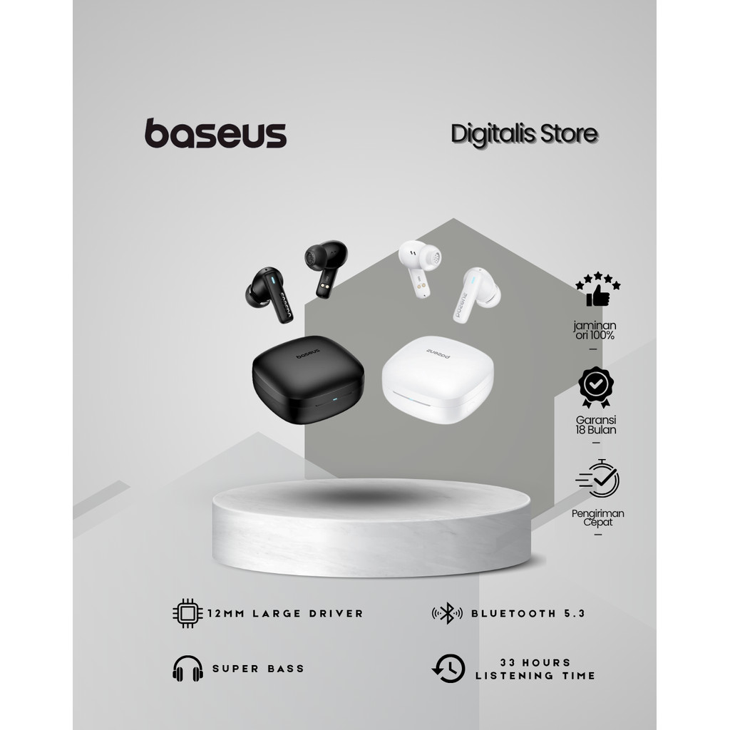 Jual Baseus ENC E19 TWS Super Bass IPX5 ENC True Wireless Earbuds | Shopee Indonesia