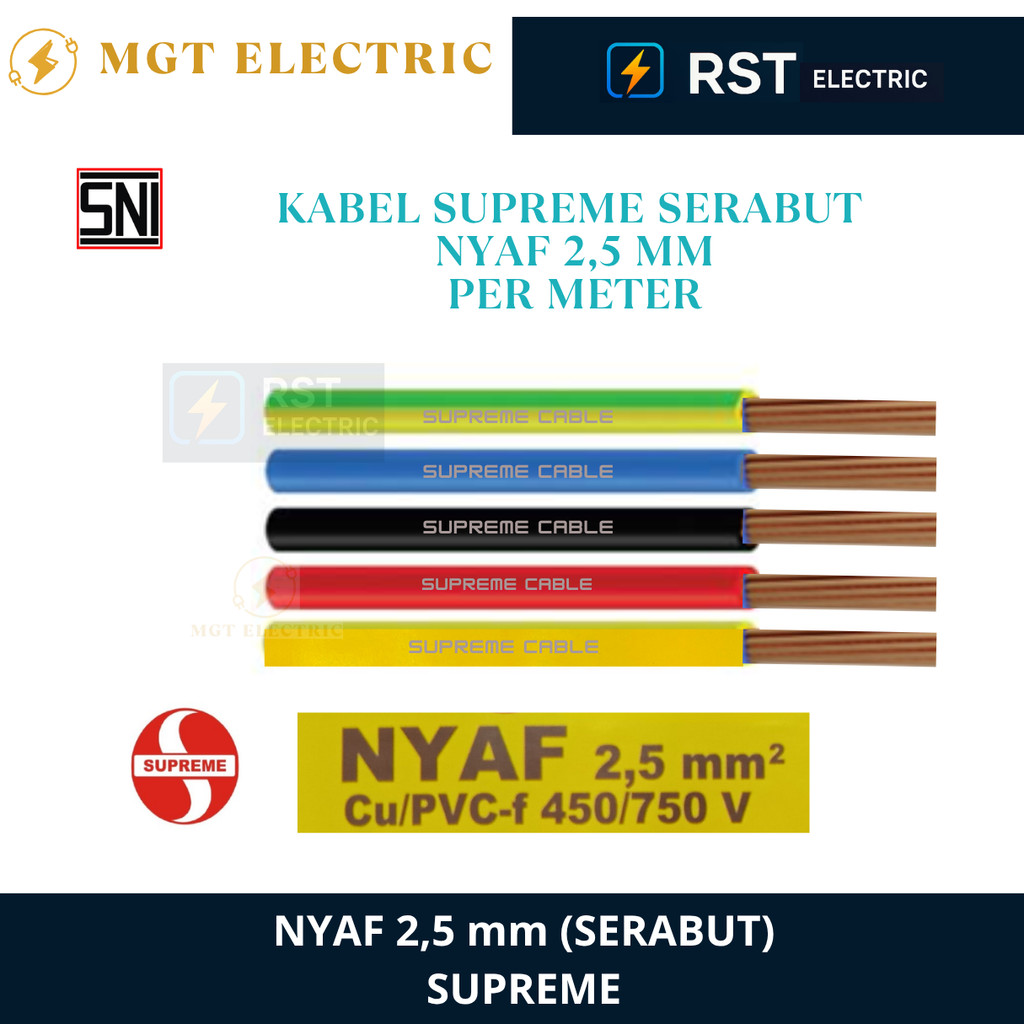 Jual Kabel Supreme NYAF 2.5 mm Eceran / Supreme NYAF 2,5 mm Eceran | Shopee Indonesia