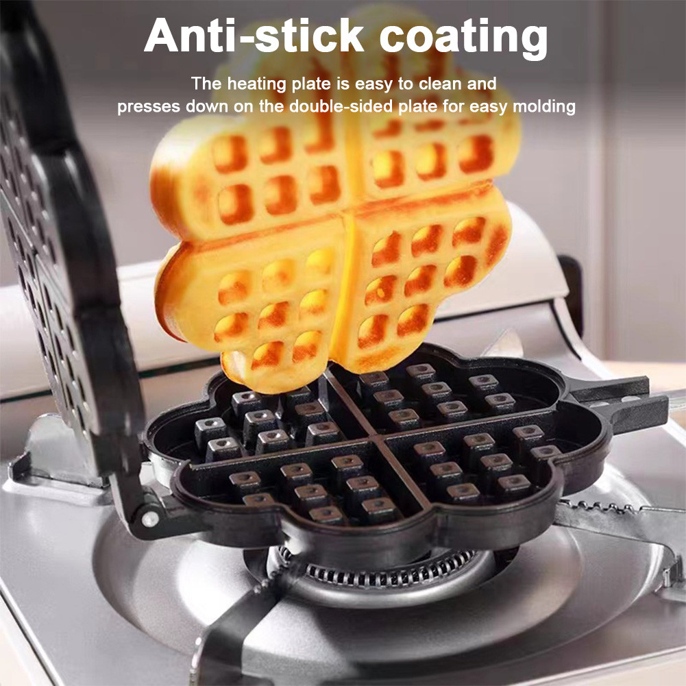Jual Waffle Maker Pan Non-Stick Aluminum Alloy Mini Waffles Maker Love ...