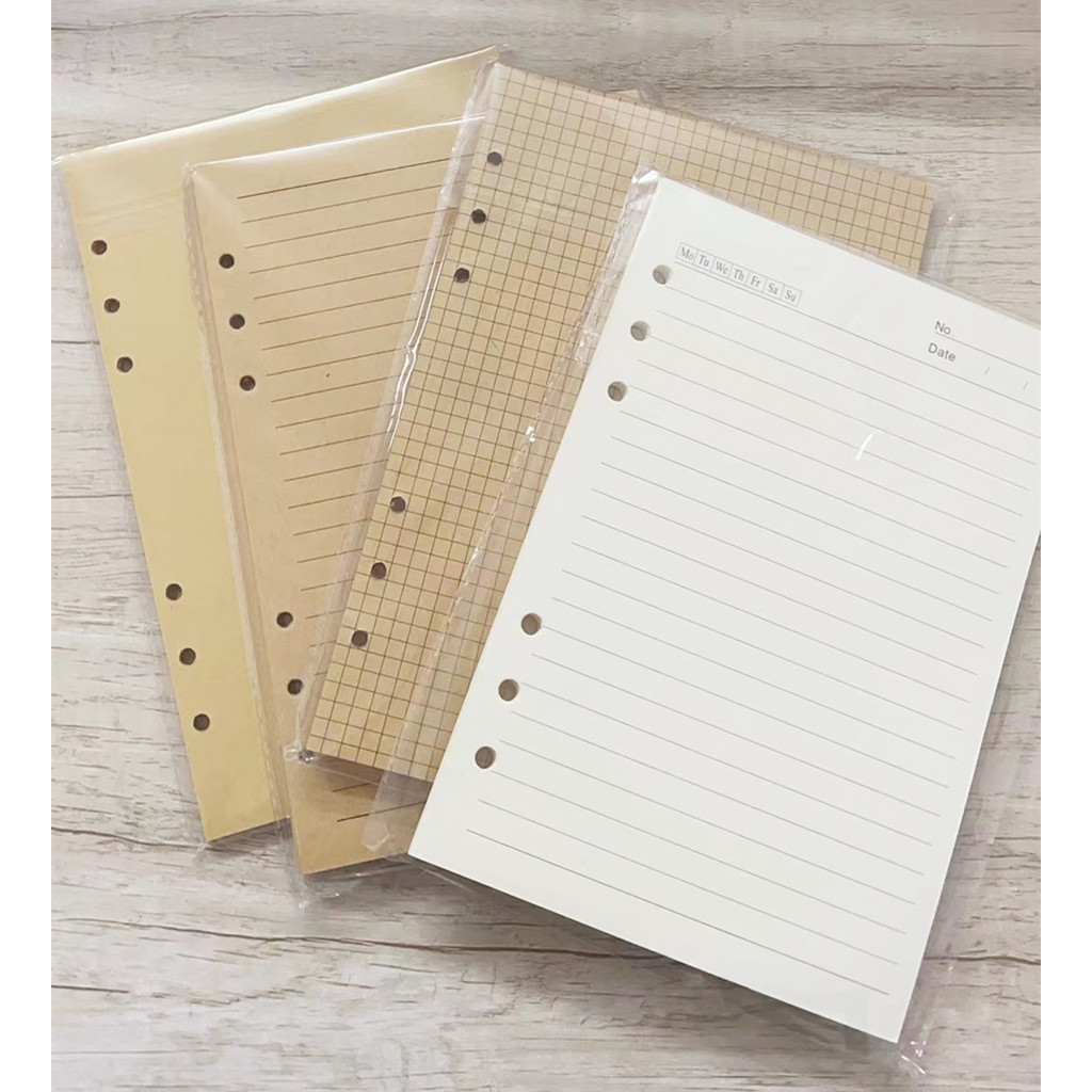 Jual A5 A6 A7 Craft Loose Leaf Notebook Refill Spiral Binder Inner Page ...